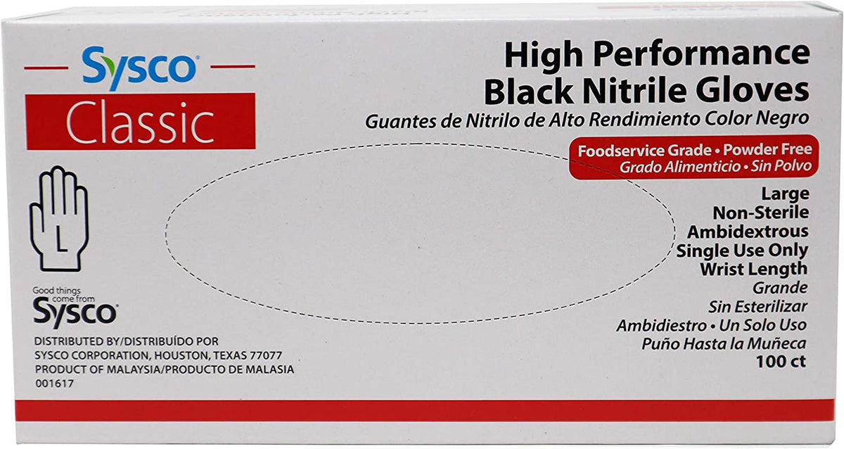 SYSCO HIGH Performance Black Nitrile [100/BOX] – Mgn Caribbean inc